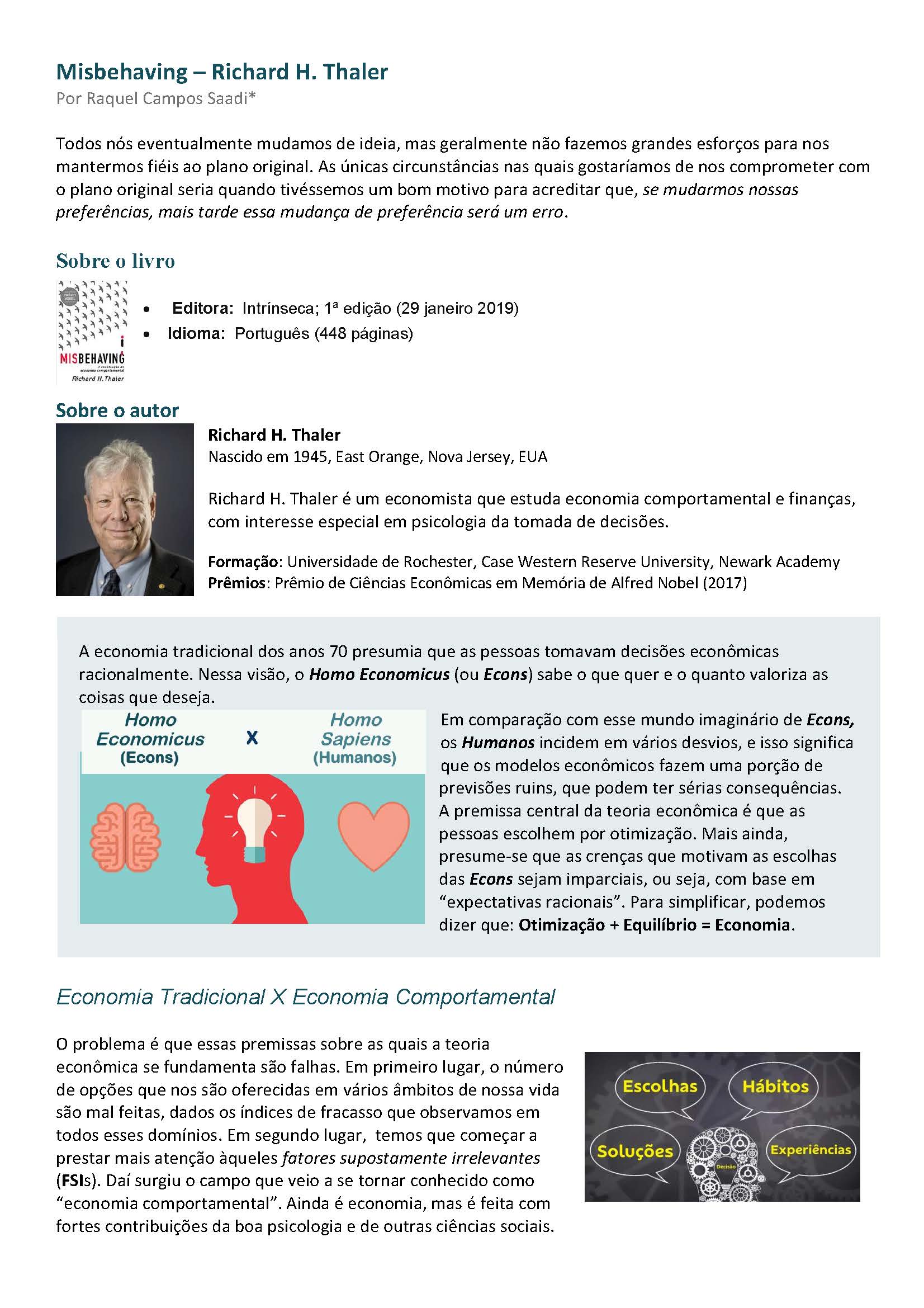 Misbehaving – Richard H. Thaler – Mediare